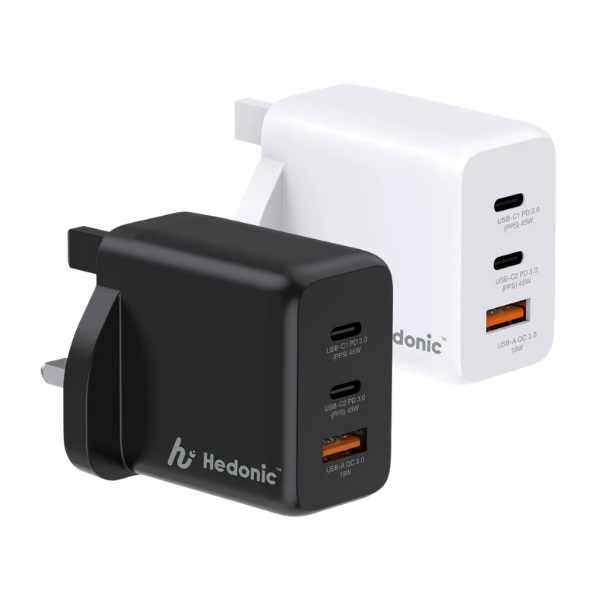 Hedonic 3 Port PD 3.0 45W GAN Pro 迷你充電器【原裝行貨】- Five 1 Store